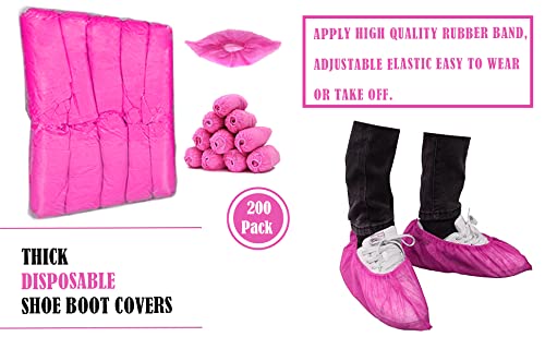 Duyoku 200 Pack Disposable Hygienic Boot & Shoe Covers 200 pack(100 Pairs)|Waterproof Slip Resistant Non-Slip, Durable for Construction, Workplace, Indoor Carpet Floor Protection