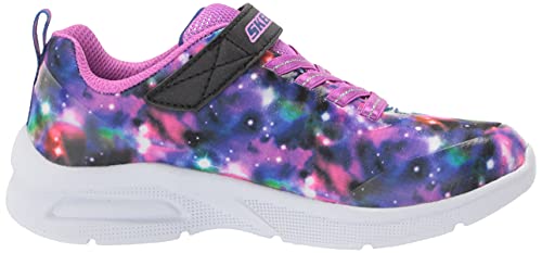Skechers Girls Microspec Max - Spiral Galaxy Sneaker, Blue Multi, 4