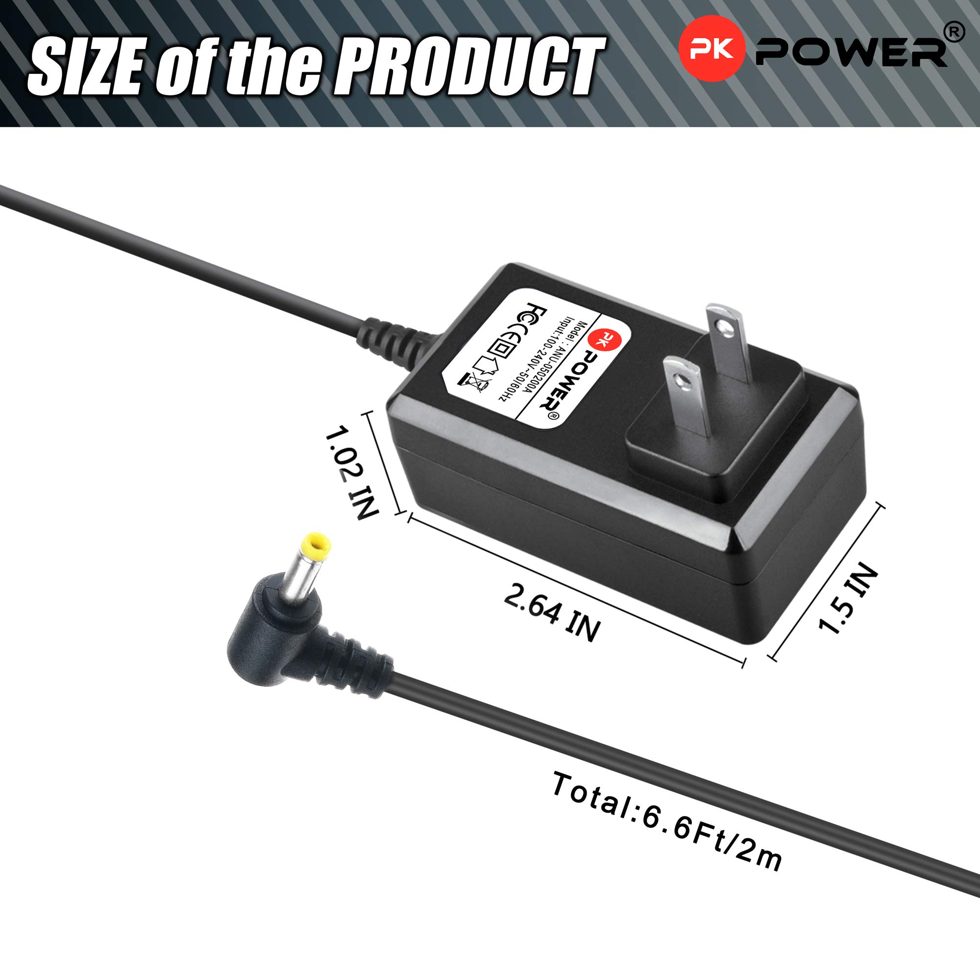 PKPOWER 5V AC Adapter for Tascam PS-P520 DP-008EX DP-006 DP-004 DR-1 DR-07 GT-R1 MP-BT1 MP-GT1 CD-BT2 CD-GT2 CD-VT2 Kodak Easyshare M853 M883 M753 M341 M340 Zi8 Camera Power Charger