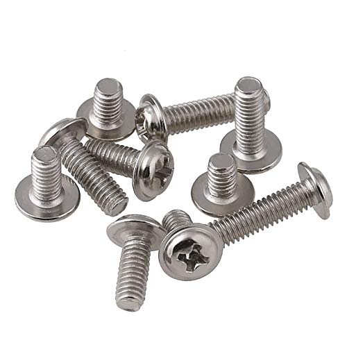 Black Silvery Metric Thread PC for Computer Case Hard Drive Floppy DVD ROM Motherboard Screw Cross Truss Head Bolt M3 - (Size: Silvery/ M3X6mm (50pcs)) SCRW-109297