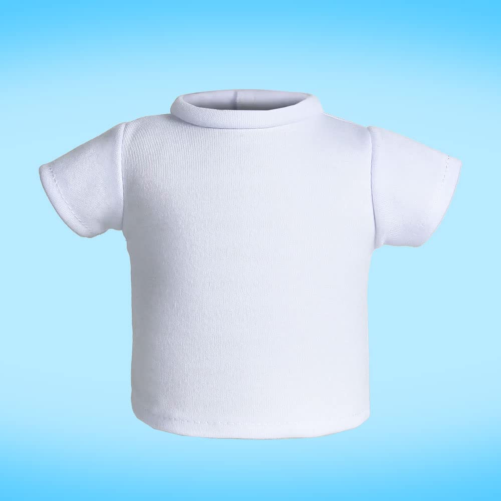 18 Inch Doll Clothes 5-Pack Long Sleeved White T-Shirts with 10 PC Woven Patches Fit 18 Inch Dolls (Short Sleeved T-Shirts)