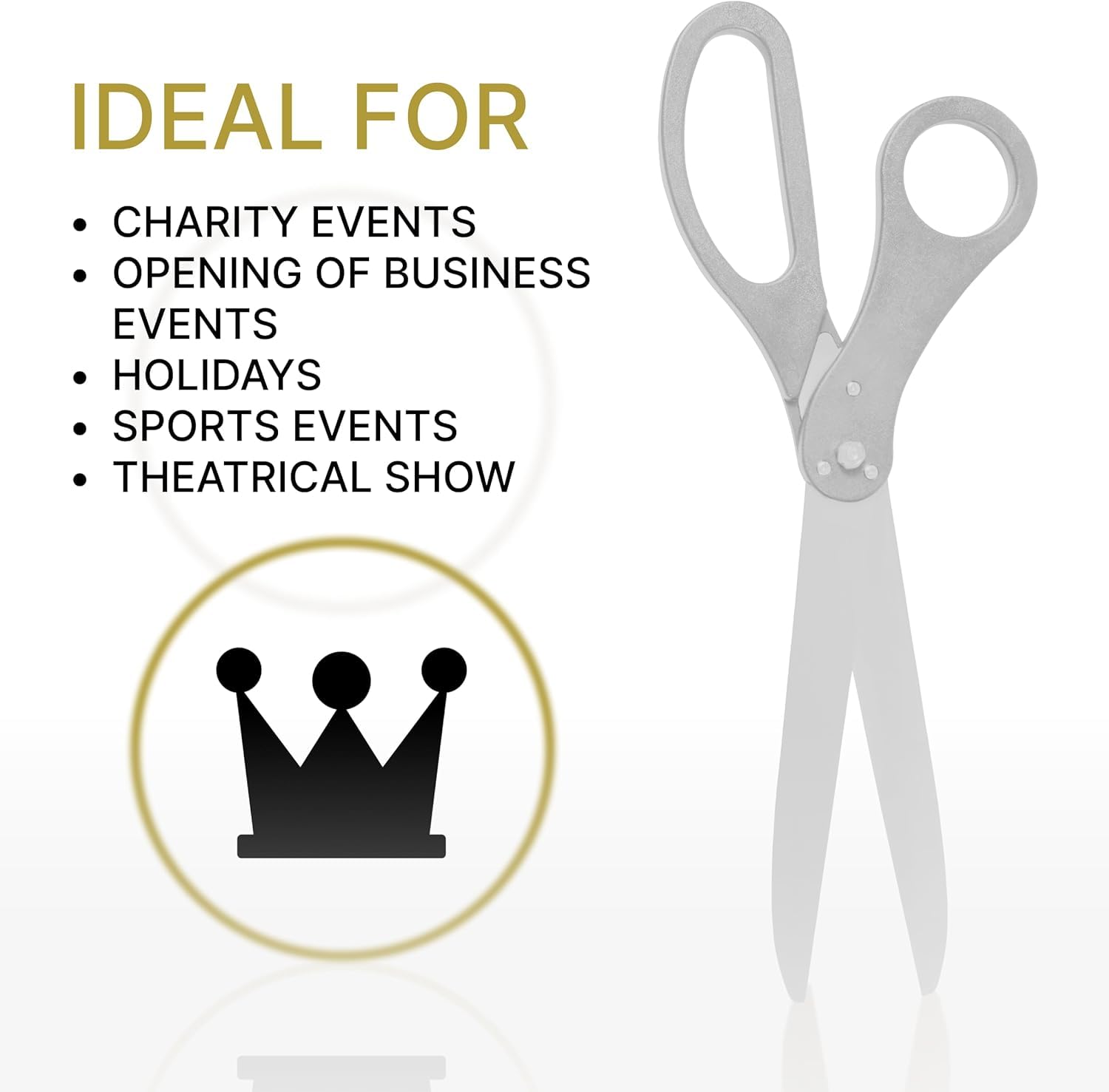 25" Giant Ribbon Cutting Scissors Silver β Heavy Duty Extra Large Grand Opening Ribbon Cutting Ceremony Scissors for Grand Openings Inaugurations Ceremonies & Special Events