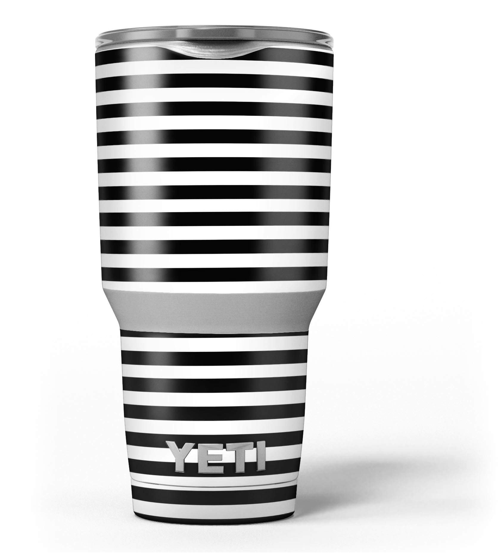 Design Skinz Slate Black Bold Hoizontal Lines - Skin Decal Vinyl Wrap Kit Compatible with The Yeti Rambler Cooler Tumbler Cups