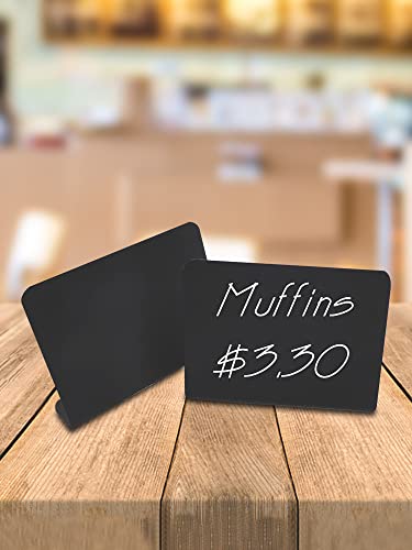 15 Pcs Mini Chalkboards Signs, Chalk Board Small Rectangle Chalkboards Blackboard Ideal for Weddings, Birthday Parties, Message Board Signs, Party Decorations, and Event Supplies(Black)