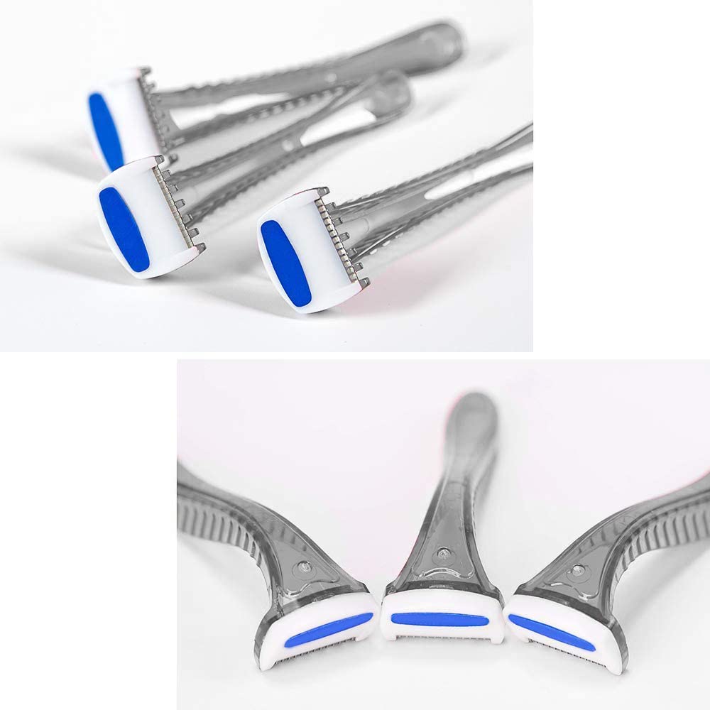 6pcs Bikini Razors Disposable Beauty Line Razors Shaver Pubic Hair Removal Body Hair Trimmer Women/Men (Black)