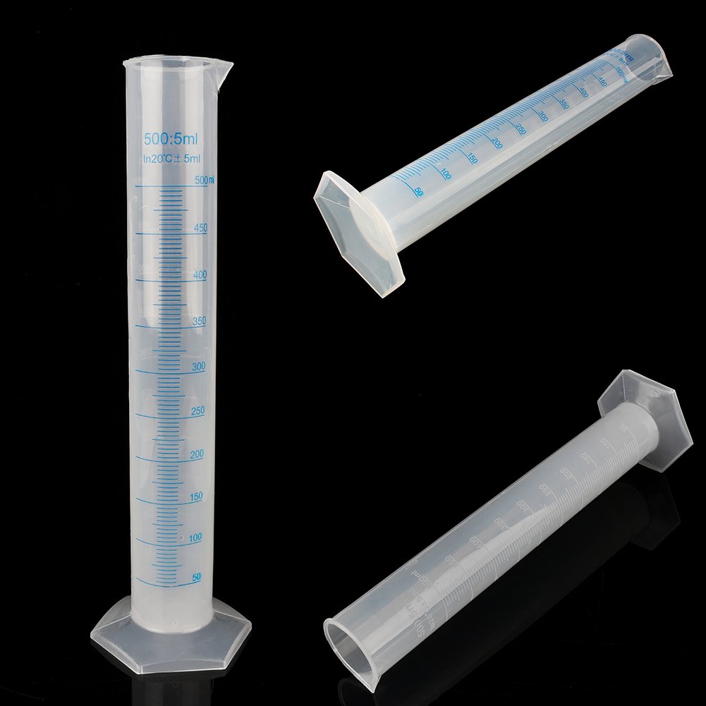 Plastic Graduated Cylinders, 500ml Measuring Cylinder, Ideal for Home and School Science Lab for Home and School Science Laboratory Supplies