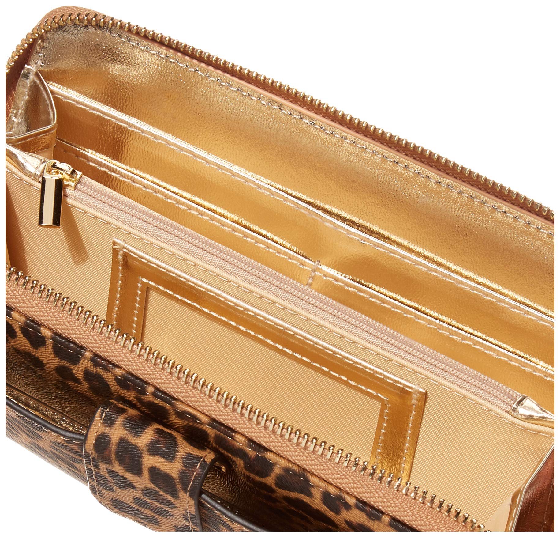 Amazon Essentials Women Wristlet Wallet with Cell Phone Holder Zip Around Wallet PU (Brown Leopard)