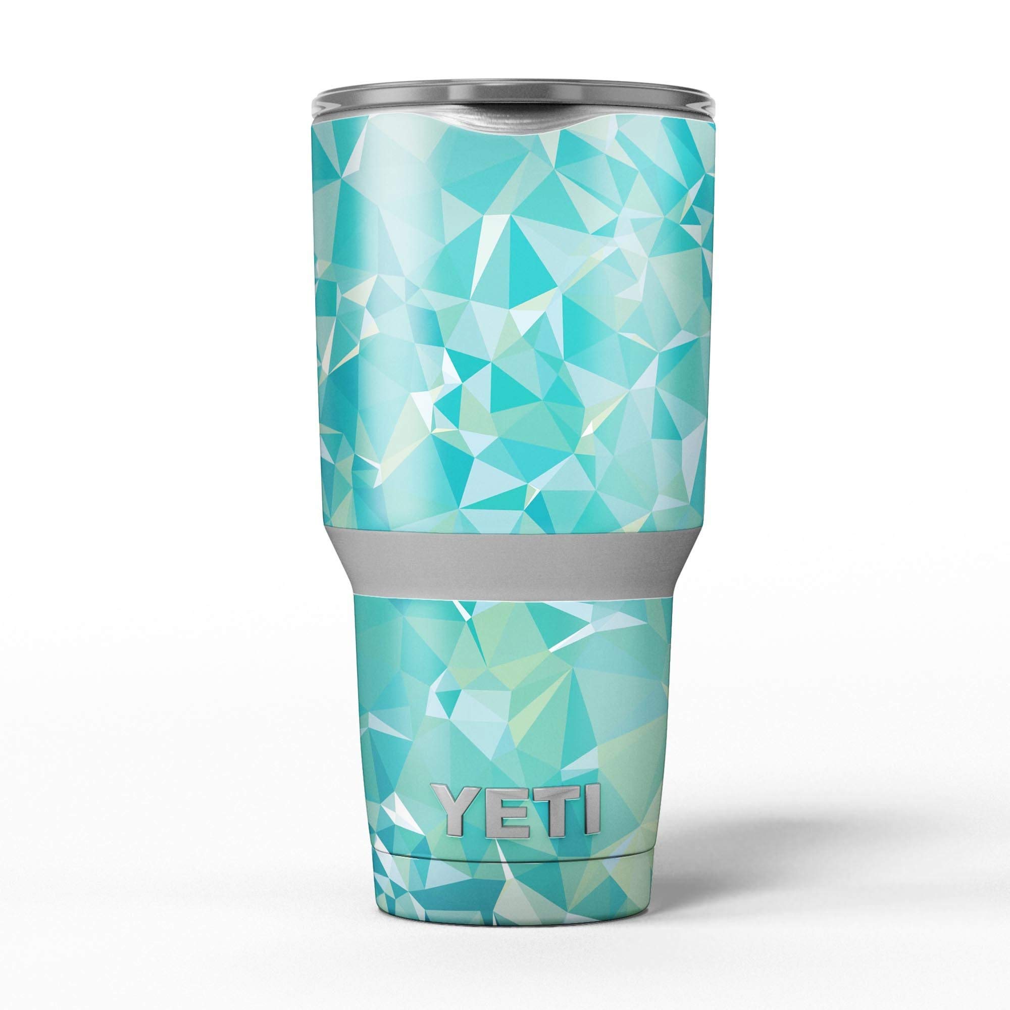 Design Skinz Teal Geometric V13 - Skin Decal Vinyl Wrap Kit Compatible with The Yeti Rambler Cooler Tumbler Cups