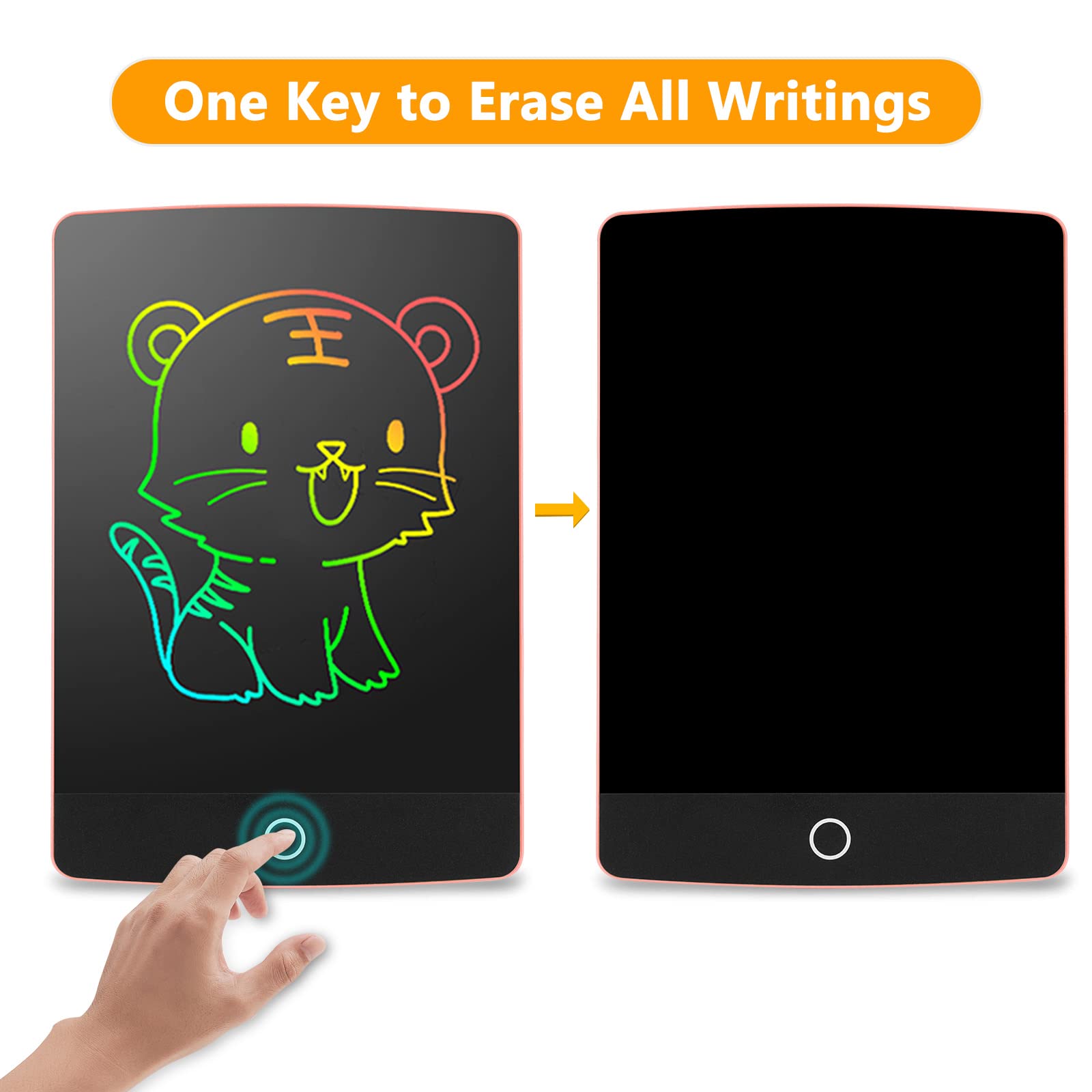 2Pack LCD Writing Tablet, 8.5inch Colorful Doodle Board LCD Drawing Pad, Kids Erasable Digital Writing Pad Electronic Scribble Board Toy for Age 3 4 5 6 7 8 Year Old Girls Boys Toddlers