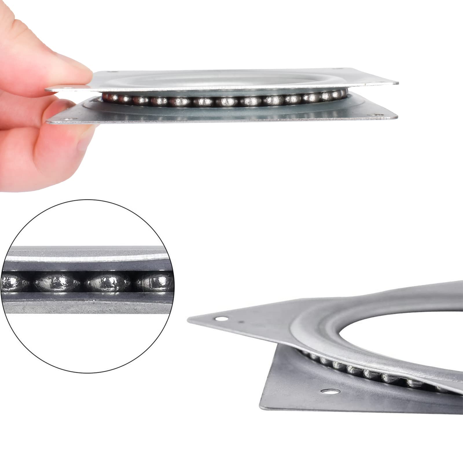 2 Pcs Lazy Susan Base 4" Heavy Duty Ball Bearing Rotating Tray 360 Degree Lazy Susan Hardware for Swivel Plate, Corner Cabinet, Revolving Shelve