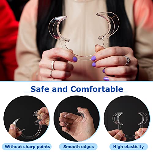 60 Pieces C Shape Teeth Whitening Cheek Retractor Autoclavable Dental Mouth Opener Clear Disposable Dental Lip Cheek Retractor for Dentist, Mouthguard Challenge Game, 20 Medium, 20 Large, 20 Small