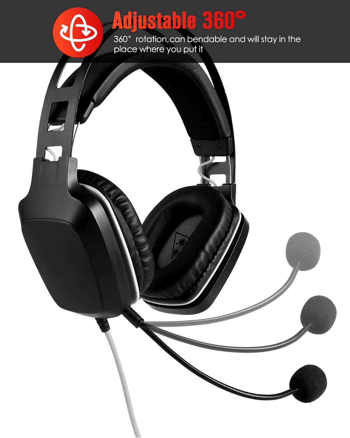 AKKE Replacement Game Mic Compatible for Razer Electra V2 3.5mm Jack Detachable Microphone Boom Noise Cancelling Compatible for Razer Electra V2 Gaming Headsets