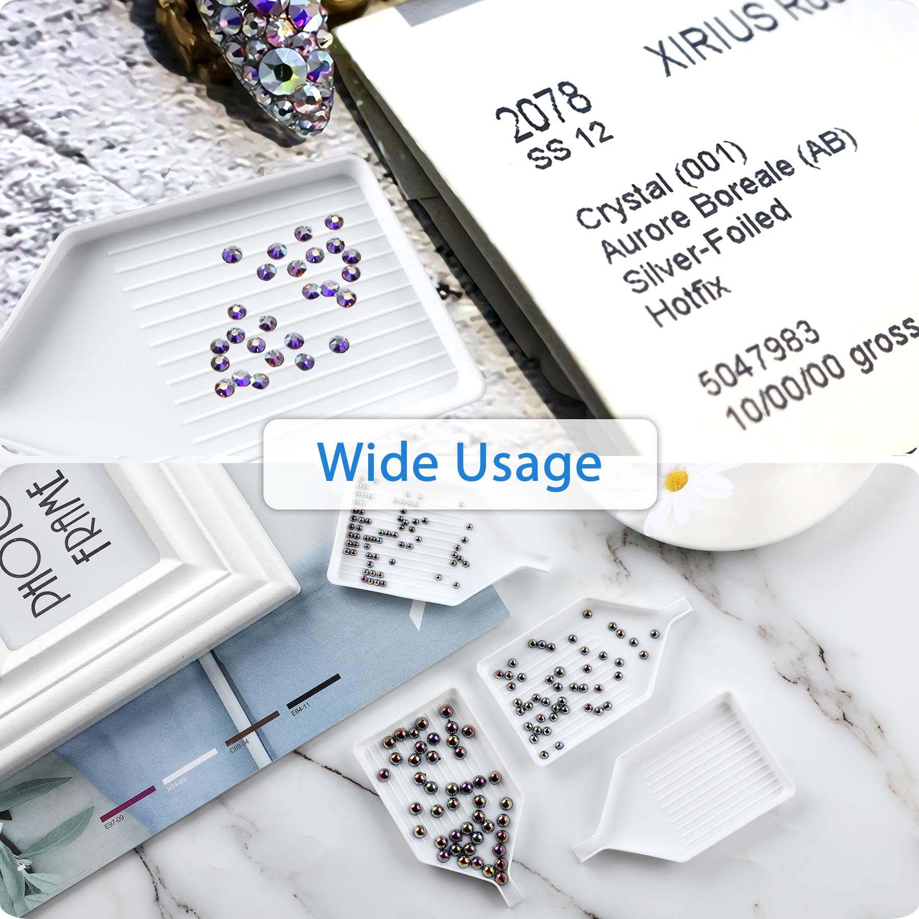 6PCS Plastic Diamond Art Painting Bead Sorting Trays (3.8 x 2.2 Inches), Accessories and Tools for DIY Crafts