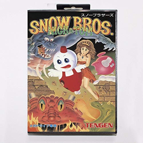 Aditi Snow Bros Nick & Tom Game Cartridge 16 bit MD Game Card With Retail Box For Sega Mega Drive For Genesis (JP Box)