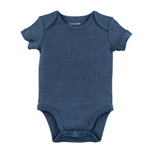 Mac & Moon Organic Cotton 5-Pack Short Sleeve Bodysuits in Bunny Floral Tones, Baby Girl