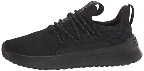 adidas Men's Lite Racer Adapt 5.0 Running Shoe, Black/Black/Grey (Wide), 10.5