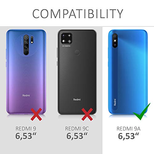kwmobile Case Compatible with Xiaomi Redmi 9A / 9AT Case - Soft Slim Protective TPU Silicone Cover - Black Matte
