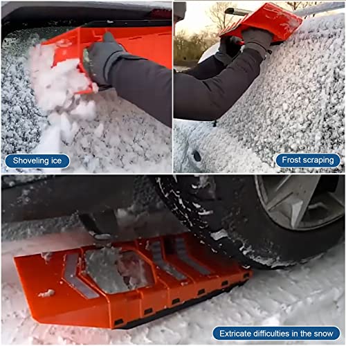 2Packs Heavy Duty Survival Shovel for Off Road,Camping,Beach,Digging Dirt, Sand, Mud & Snow,Winter Snowy Day Snow Shovel,Ice Scraper, Snow Ice Removal for SUV Truck Vehicle Car Window Windshield