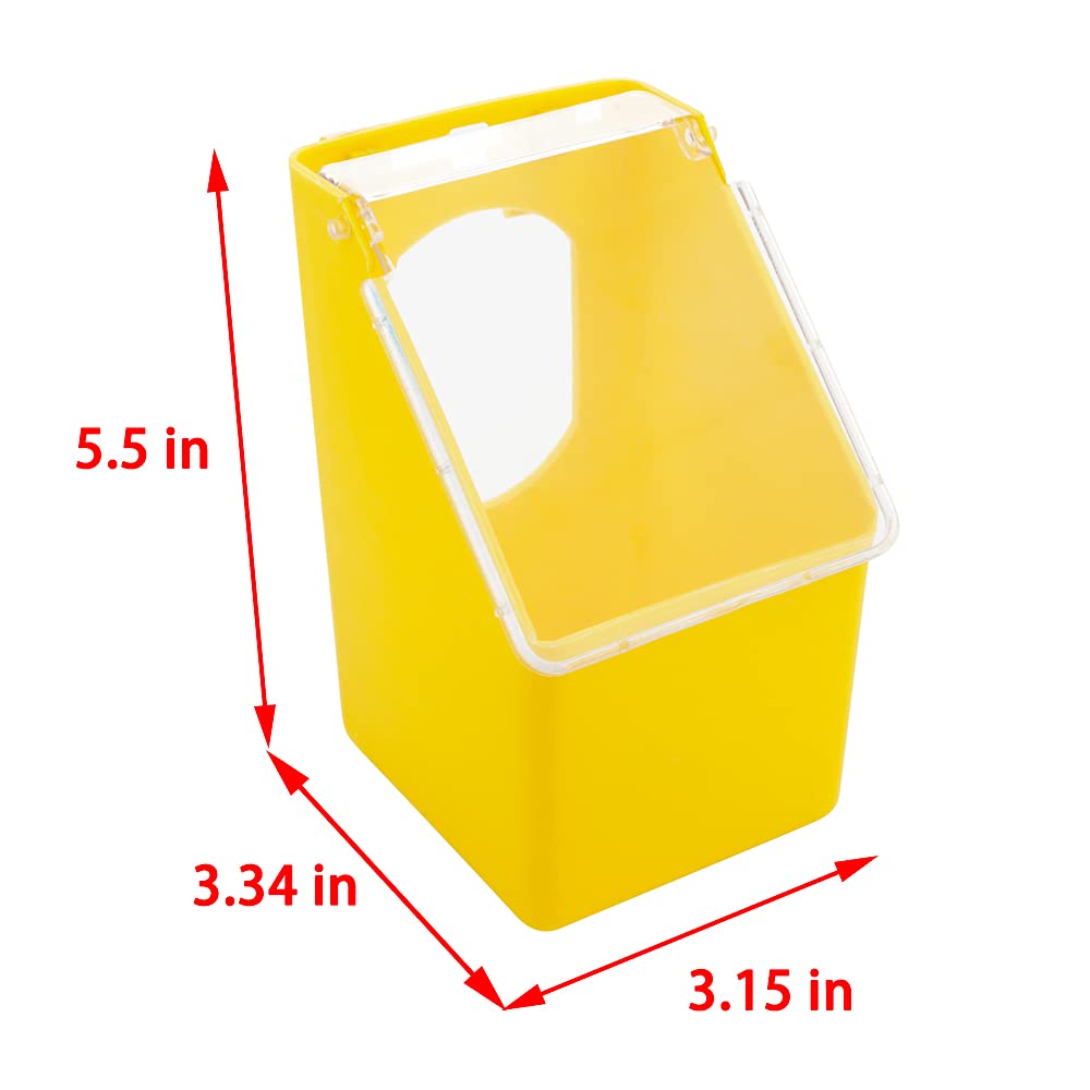 2 Pcs Pigeon Plastic Feeder, Bird Food Feeding Hanging Box for Bird Poultry Pigeon Parrot Parakeet Budgie Cage (One Hole)