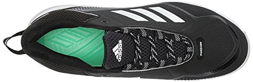 adidas Men's Icon 7 Turf Baseball Shoe, Black/White/Silver Metallic, 12