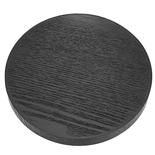 Round Serving Tray, Black Wooden Trays for Tea Coffee Food Place Plate Restaurant (8.27 x 0.79 in)