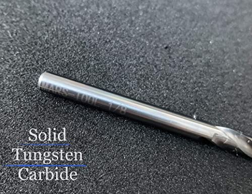 2/Pack Solid Carbide Drill Bit for Hardened Steel 1/8" HRa 91.3 Aerospace Standard K20 Tungsten Carbide Jobber Length Twist Drill for Metal 118 Degree Four Facet Point Fractional Size