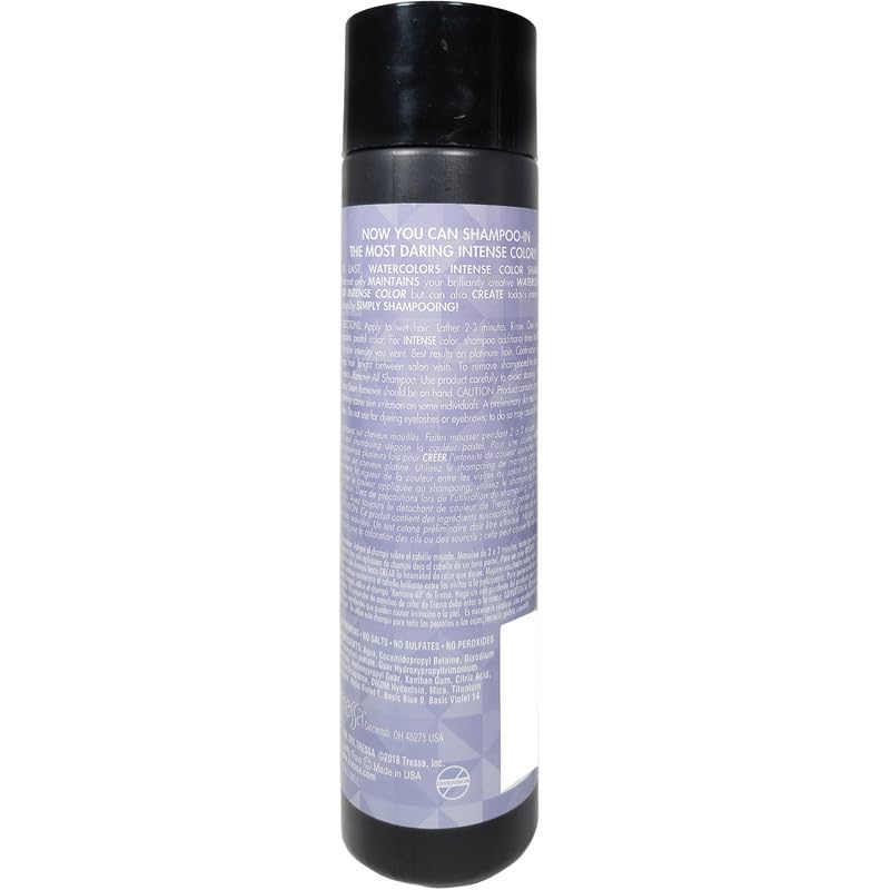Watercolors INTENSE METALLIC Semi Permanet Color Depositing Shampoo-Sulfate & Paraben Free to Maintain & Enhance Hair Color 8 fl oz - SILVER (2 Count)