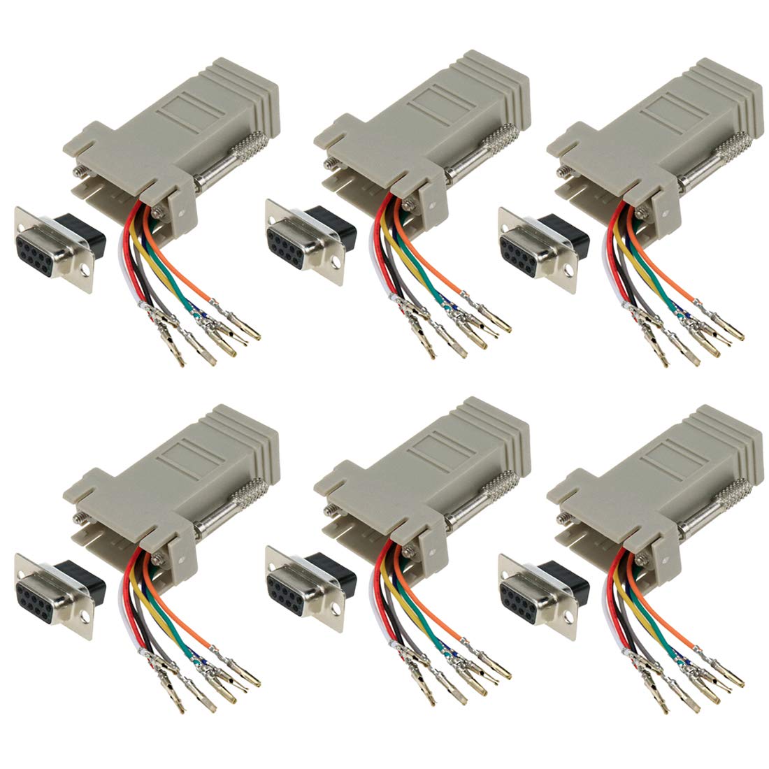 Dahszhi DB9 Ethernet Adapter, DB9 to RJ45 Modular Adapter, F/F