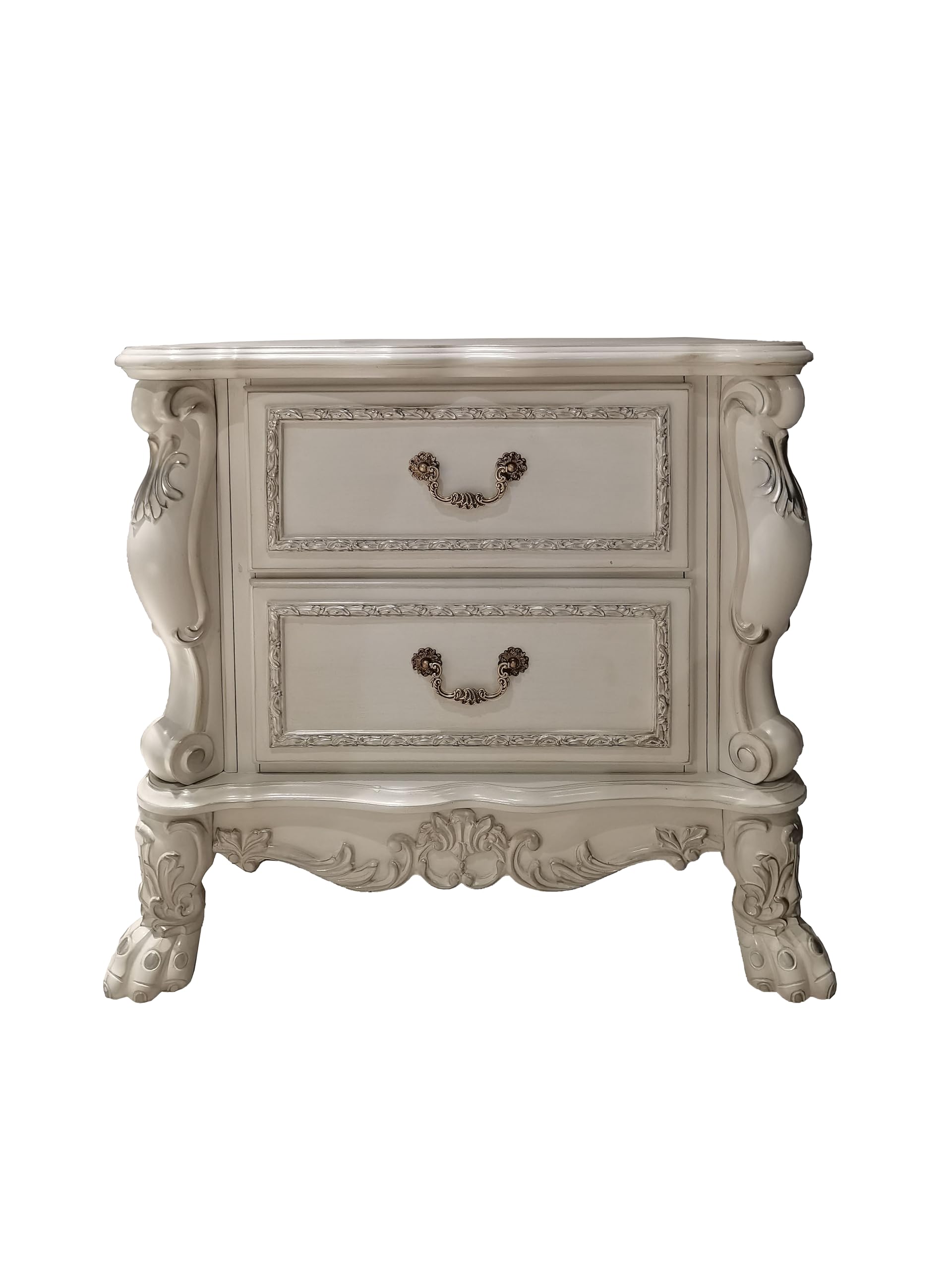 Acme Furniture Dresden 2-Drawer Rectangular Wood Nightstand in Bone White