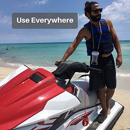 AquaVault 100% Waterproof Floating Smart Phone Case & Money Pouch - Fits All Phones - Made from Premium Heavy Duty PVC for Added Drop Protection - Includes Adjustable Neck Strap Black