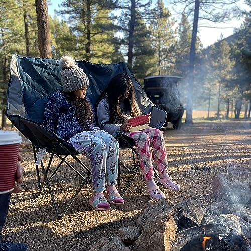 ALPHA CAMP Oversized Camping Chair Double Folding Chair Heavy Duty Loveseat Camp Chair 2 Person Support 450 LBS for Adults Outdoor