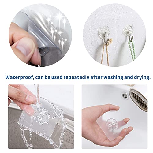 Adhesive Hooks Kitchen Wall Hooks- 20 Packs Heavy Duty 21lb(Max) Nail Free Sticky Hangers with Stainless Hooks Reusable Utility Towel Bath Ceiling Hooks 11111