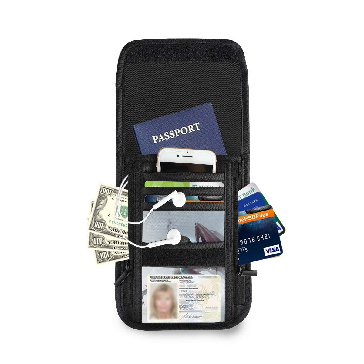 ALAZA Cute Dragon Winter Snow Small Crossbody Wallet Purse Cell Phone Bag Rfid Passport Holder with Credit Card Slots