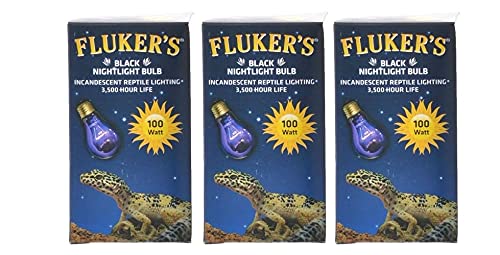 Fluker's 3 Pack of Black Nightlight Bulbs for Reptiles, 100 watt