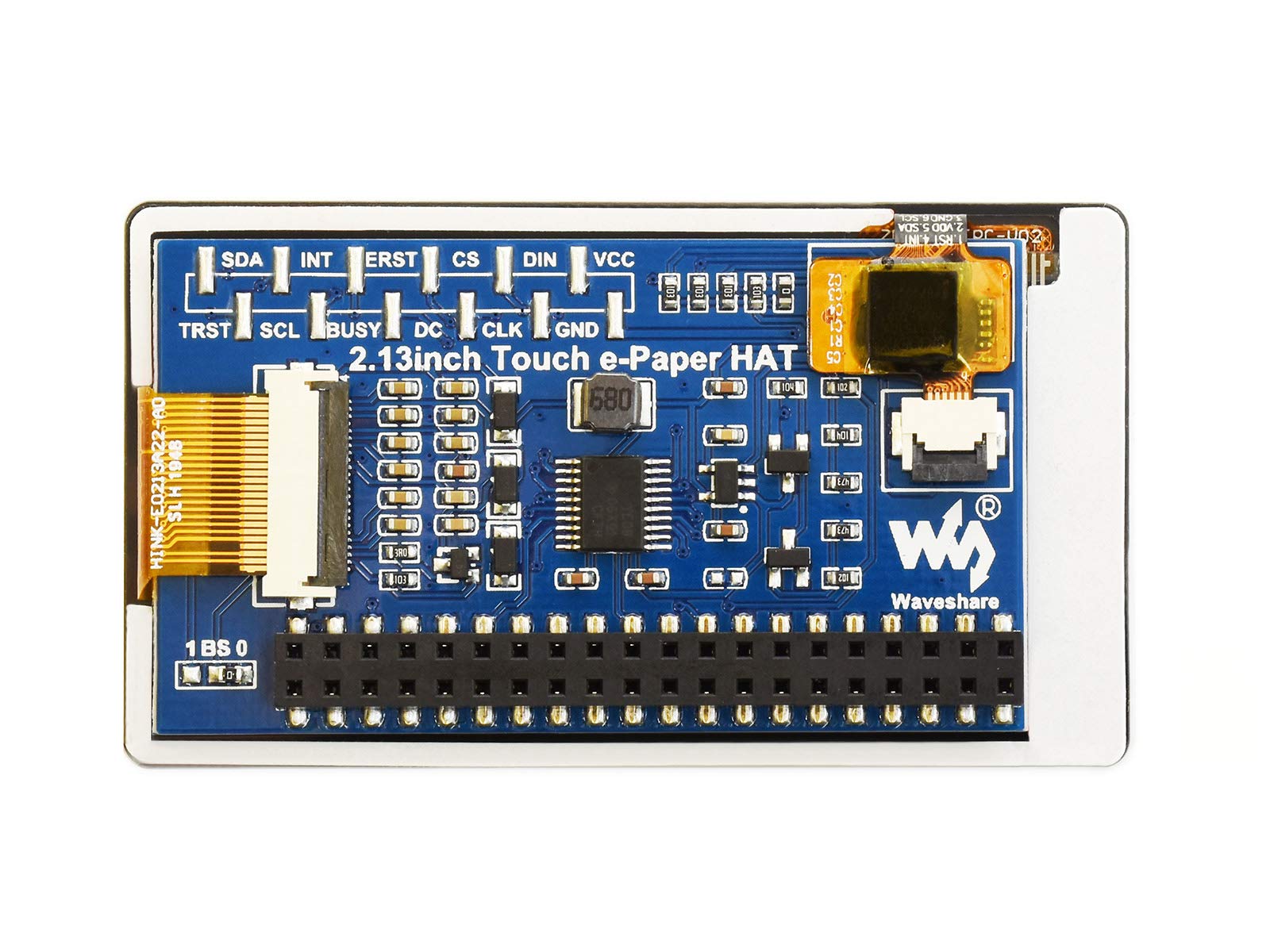 waveshare 2.13inch Touch e-Paper HAT 250×122 Pixels Black White e-Ink Display Module eink Screen for Raspberry Pi 4B/3B+/3B/2B/Zero/Zero W/Zero WH, SPI Interface,Partial Refresh