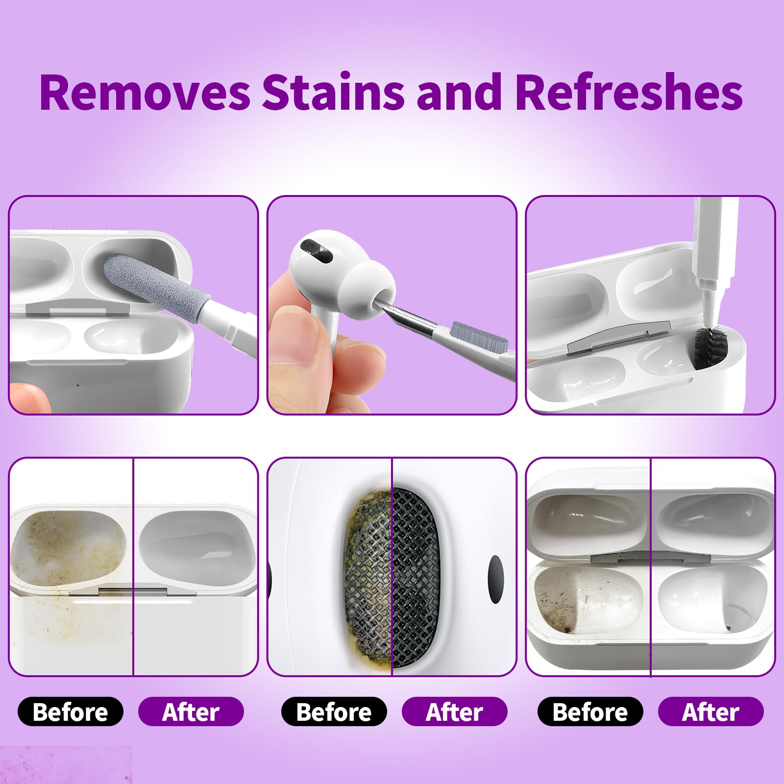 20-in-1 Cleaning Kit for Airpod Earbud, Cleaner Kit for MacBook Laptop Keyboard, Electronic Penlar Cleaning Kit Compatible with Computer PC Cell Phone, Charging Port, iPhone