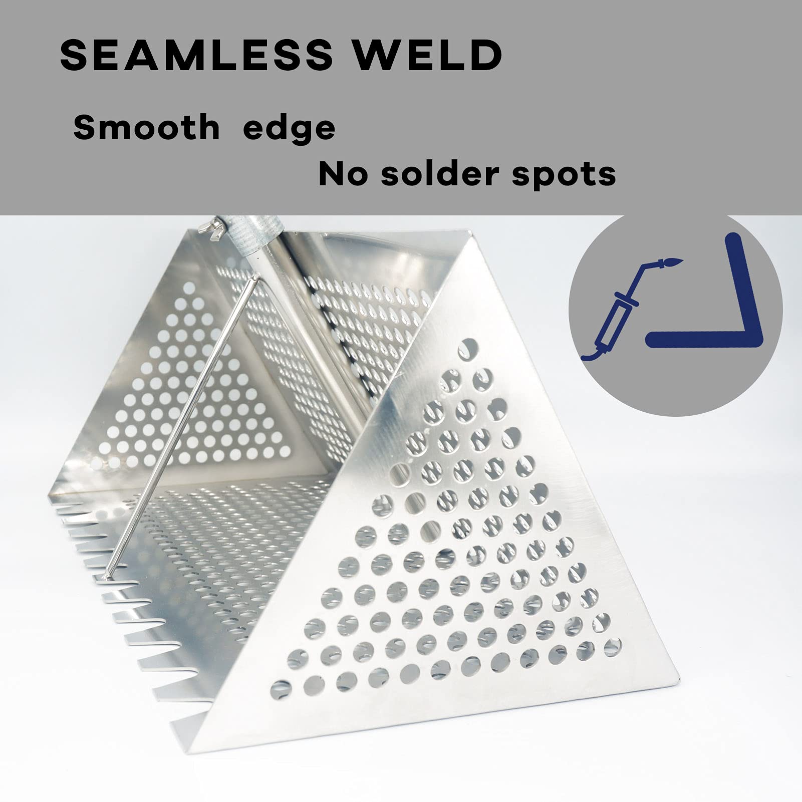 Sand Fleas Rake, Stainless Steel Sand Sifter, Detachable 47 Inches Long Handle, 15.7 Inches Width Basket, Sand Crab Catcher with Sharp Teeth,Collapsible Sand Fleas Catcher for Travelling.