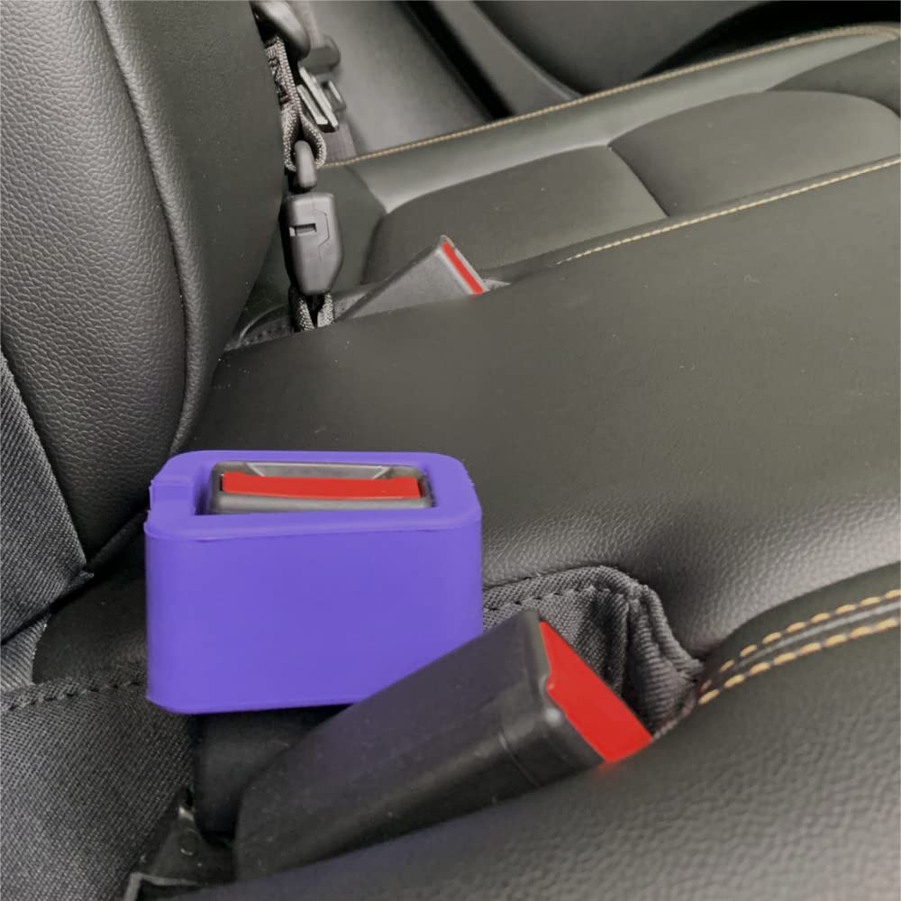 BPA-Free Car Seat Belt Buckle Booster - Raises and Stabilizes Your Receiver - Fun Kid Safety Sticker Gift (Short (Snaps Around Buckle), 3-Pack)