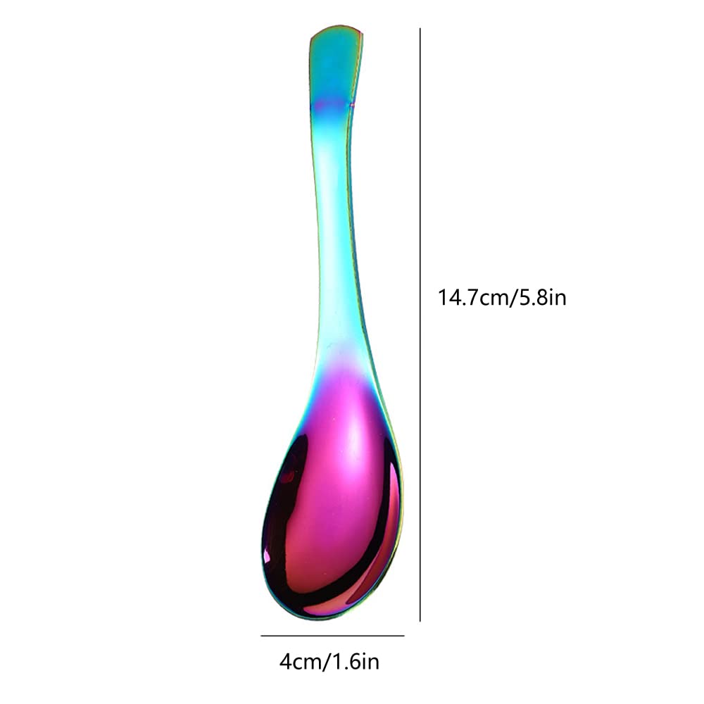 5 PCS Soup Spoon,Stainless Steel Spoon, Mirror Finish Spoons,Kitchen Serving Spoons,Dessert Spoon,Coffee spoon,Ice Cream Spoons for Soup Rice Tea Milk Coffee Dessert(Golden)