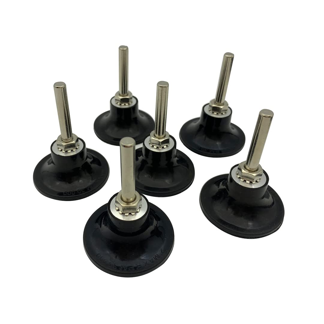 6 Pack 2 Inch Disc Pad Holder Adapter Quick Change Disc Adapter Drill Adapter with 1/4" Shank, Pad Holder Roll Lock Disc Holder for Polishing Sanding Surface, Conditioning Disc Pad Holder Assembly