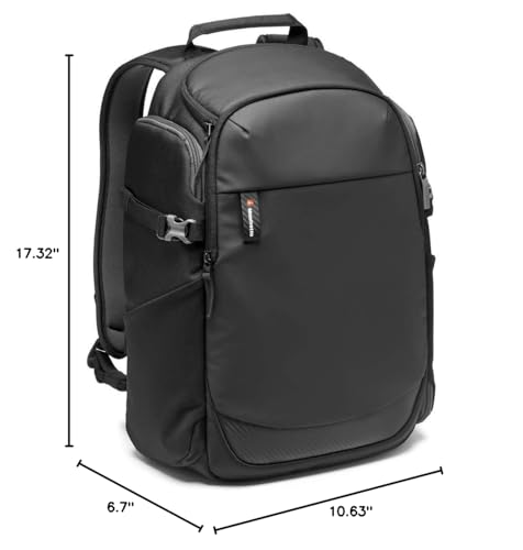 Manfrotto MB MA2-BP-BFR Advanced Befree Camera Backpack, Fits 15 Inch Laptop, Rear Access, Expandable Side Pocket for Travel Tripod, for DSLR/Mirrorrless/CSC/Drone and Standard Lenses - Black