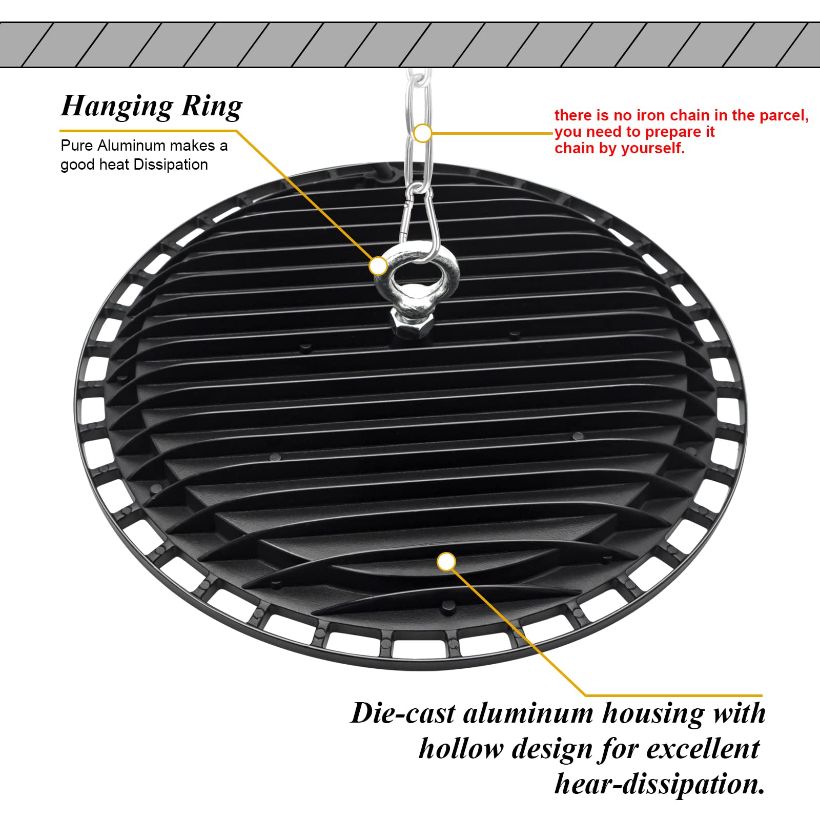 6Pack 200W LED Shop Lights High Bay Light (Eqv. 800W MH/HPS) 28000lm Shop Lights with Cable and Plug, IP66 Waterproof UFO Light LED Work Light for Workshop Garage Warehouse Factory Light Fixtures