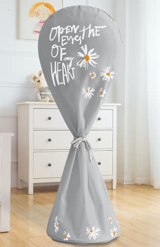 Alqpopg Fan Cover Dust Washable Floor Fans Cover Heavy Duty Standing Round Dustproof Covers Waterproof Protector for Indoor Outdoor Household Gray