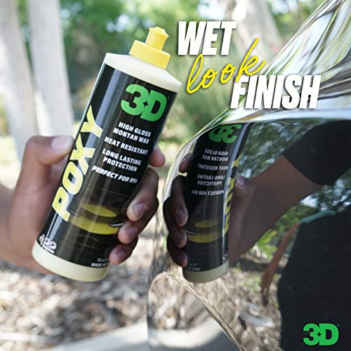 3D Poxy Montan Butter Car Wax β 16oz β High Gloss, Non-Staining Car Wax Sealant with Long Lasting Protection β For Cars, RVs, and Boats β Silky Soft Feel, Deep Shine, Wet Look