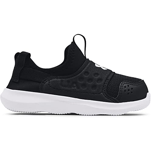 Under Armour Boys' Infant Runplay, Black/White, 8K Medium US