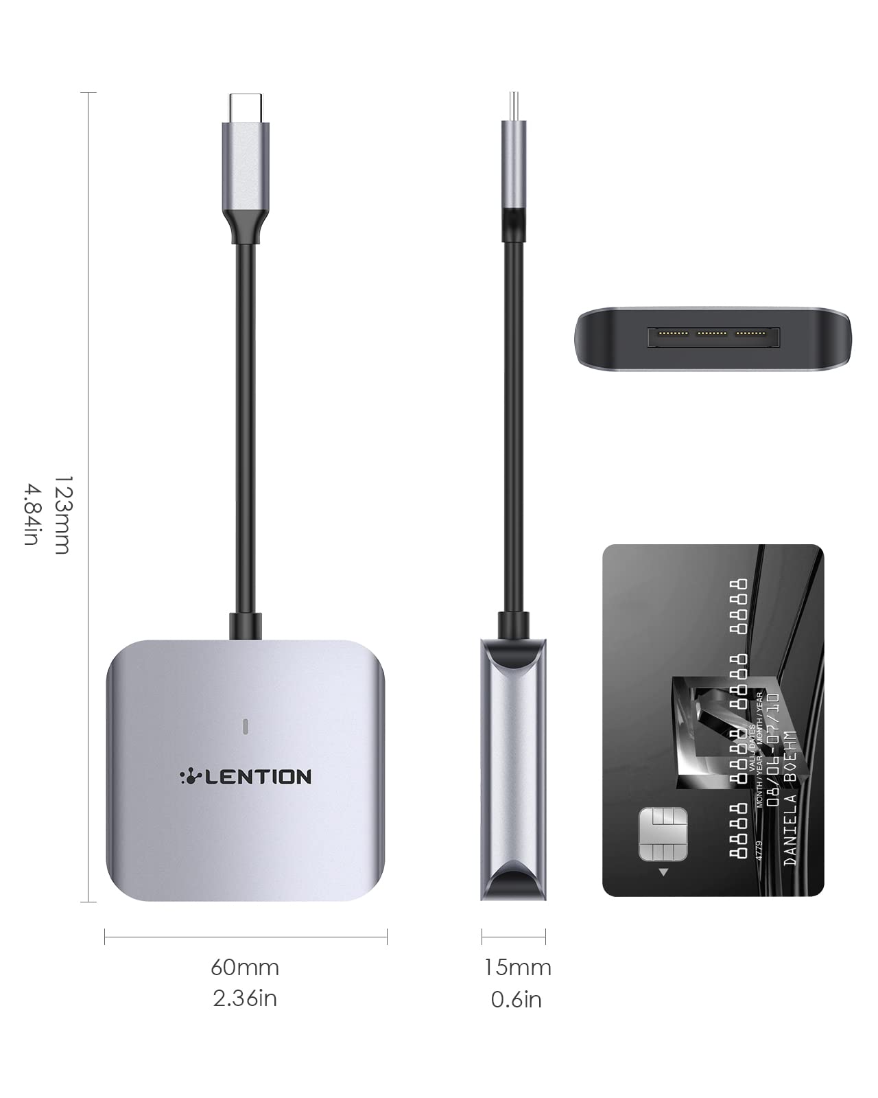 LENTION USB 3.2 Gen 2 10Gbps CFexpress Tyep B Card Readers, Portable Aluminum Memory Card Adapter, Support for Thunderbolt 3/4 Port, for Professional Filmmakers, Photographers(C9CR)