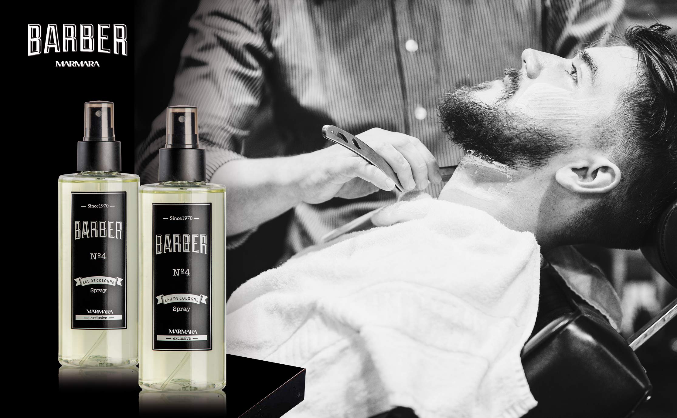Marmara Barber Cologne - Best Choice of Modern Barbers and Traditional Shaving Fans (No 4 Green, 250ml x 2 Bottles)