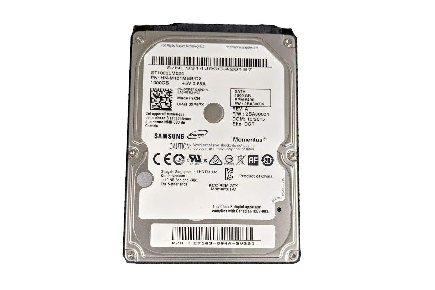 Dell 1TB 5.4 3Gbps 2.5" SATA Hard Drive XP5PX (Renewed)