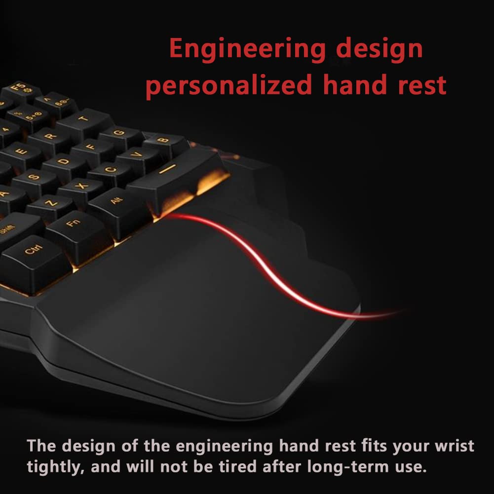 Gaming Keypad, RGB One Handed Gaming Keyboard, Ergonomic Gaming Keyboard with Hand Rest, Single Hand Keyboard with 35 keys Colorful Backlit