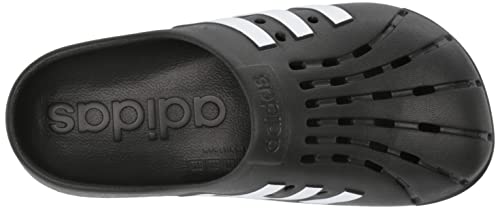 adidas Unisex Adilette Clogs Slide Sandal, Core Black/White/Core Black, 9 US Women/8 US Men
